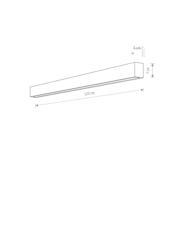 Nowodvorski STRAIGHT WALL LED L Wall lamp Max power 22W LED TUBE T8 ...